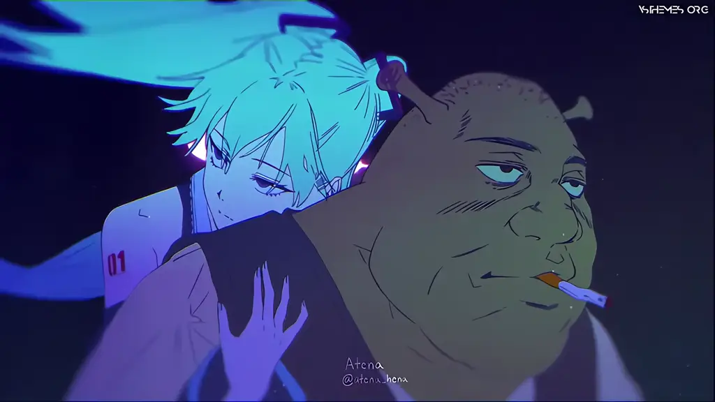 Live wallpaper Hatsune Miku + Shrek download on VSThemes.org