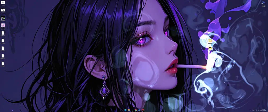 Live wallpaper Girl with a cigarette download on VSThemes.org