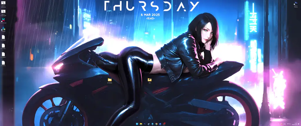 Живые обои Мотоциклистка скачать на VSThemes.org