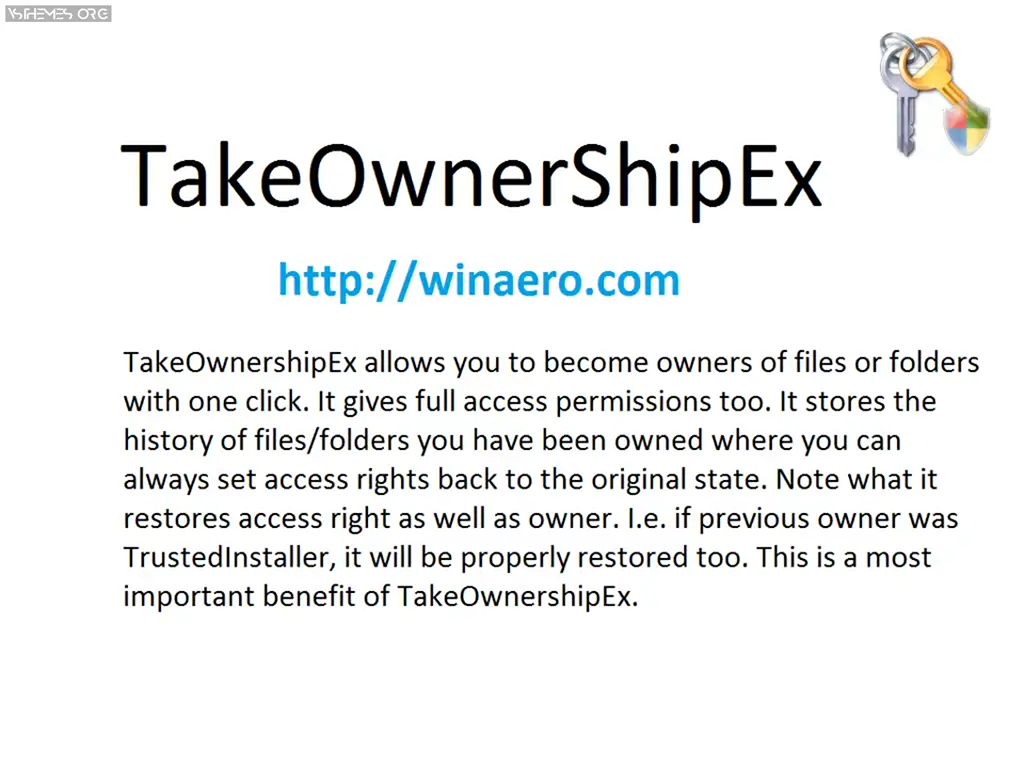 TakeOwnershipEx - getting administrator rights download on VSThemes.org