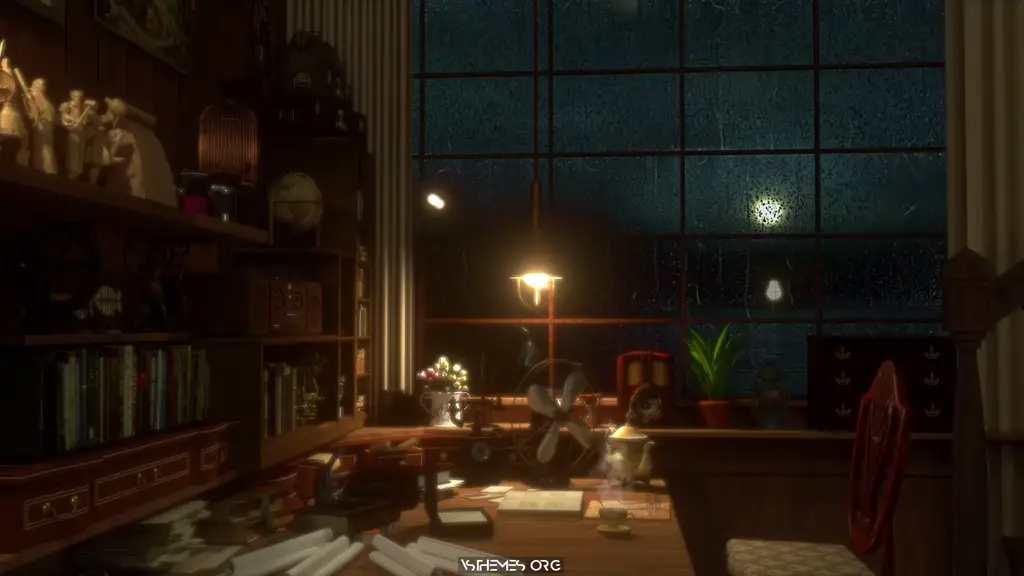 Живые обои Cozy Room Lighthouse Keepers Room Rain on window скачать на ...