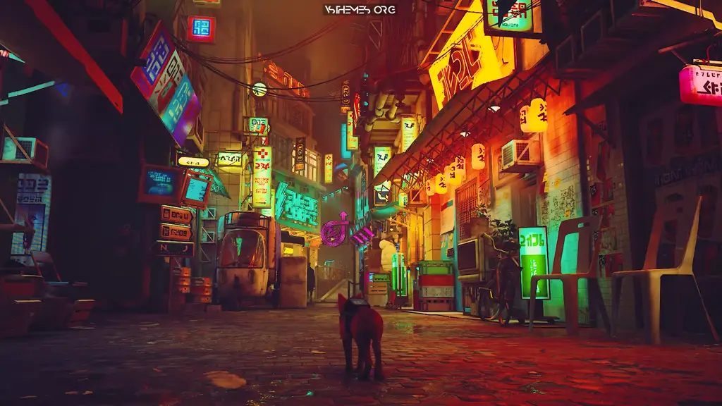 Live wallpaper The City They Live in [Stray, 4K] download on VSThemes.org