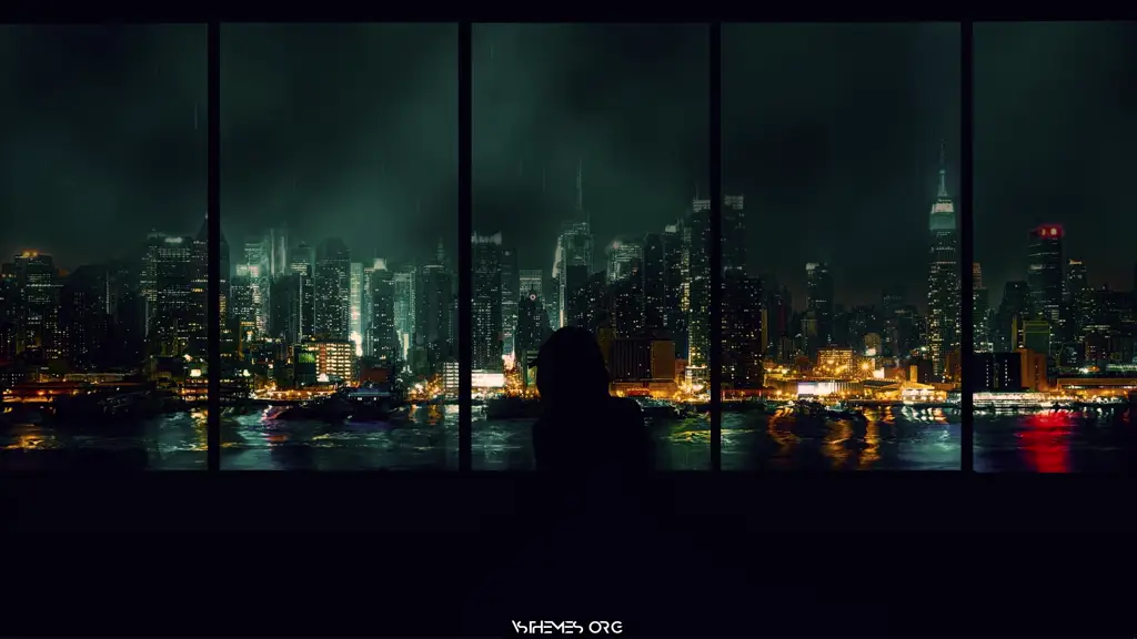 Window Rain Night City