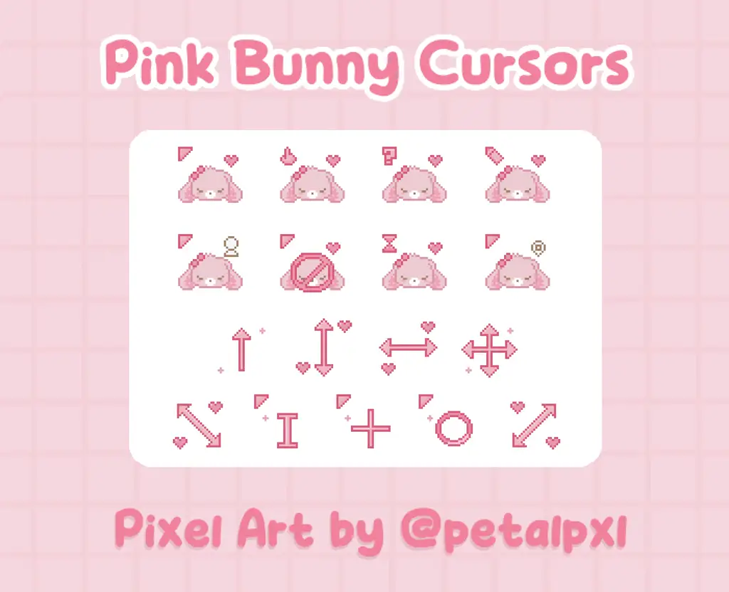 Cursors Pink Bunny on Windows download on VSThemes.org