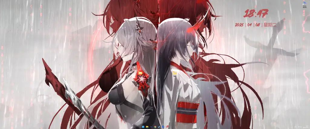 Live wallpaper Acheron and Raiden Mei (Honkai) download on VSThemes.org