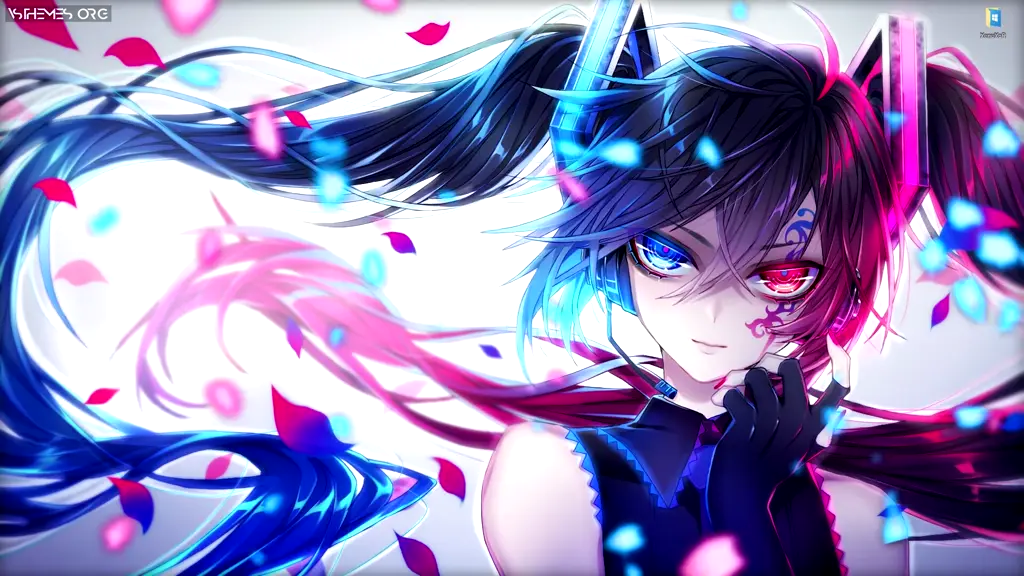 Live wallpaper Hatsune Mikus Red-blue eyes download on VSThemes.org