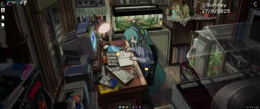 Live wallpaper Study With Miku download on VSThemes.org