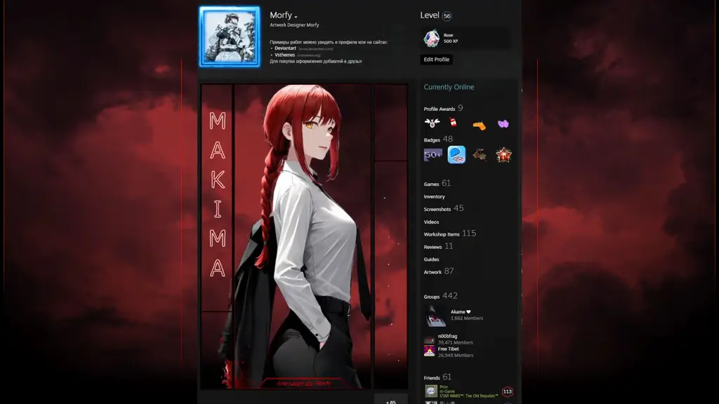 Steam Artwork Makima Chainsaw Man download on VSThemes.org