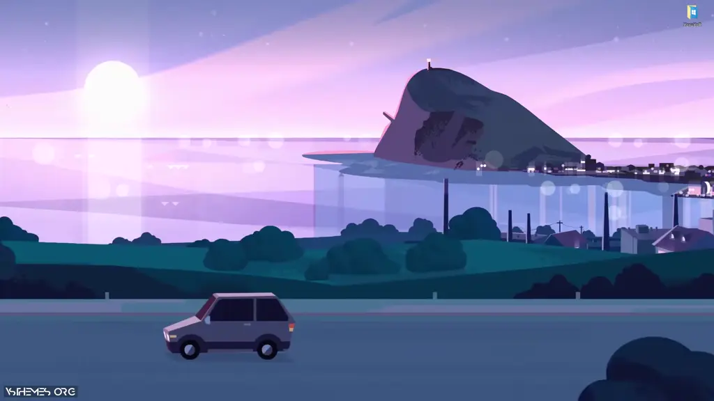 Live wallpaper The car goes near the big lake, Stephens cartoon ...