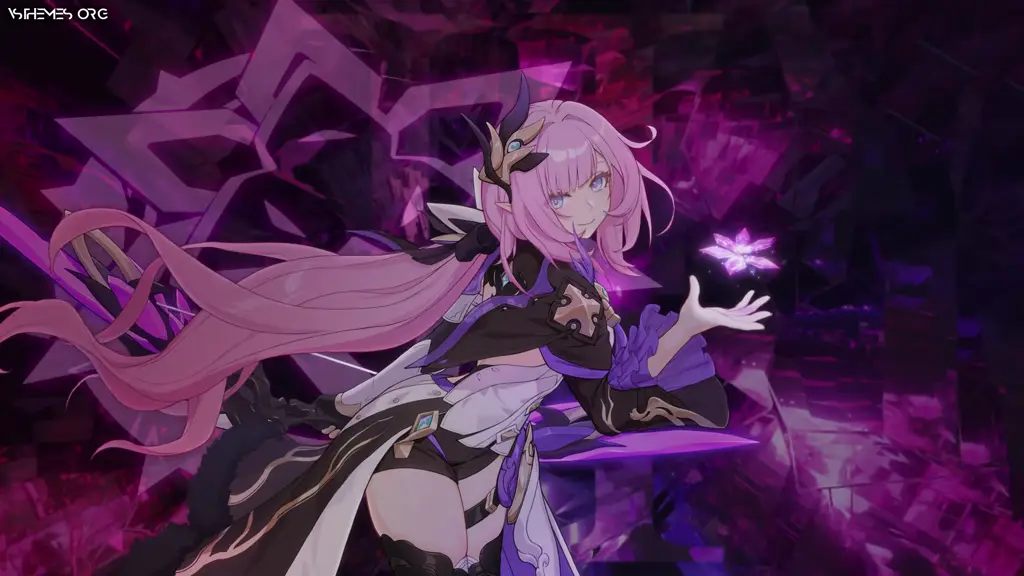 Live wallpaper Elysia Under the Pink Fairy 4k download on VSThemes.org