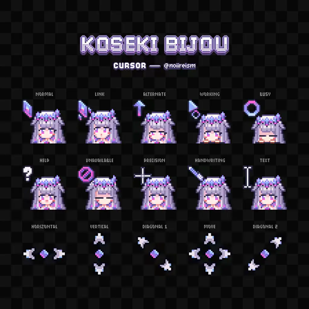 Cursors Koseki Bijou Pixel on Windows download on VSThemes.org
