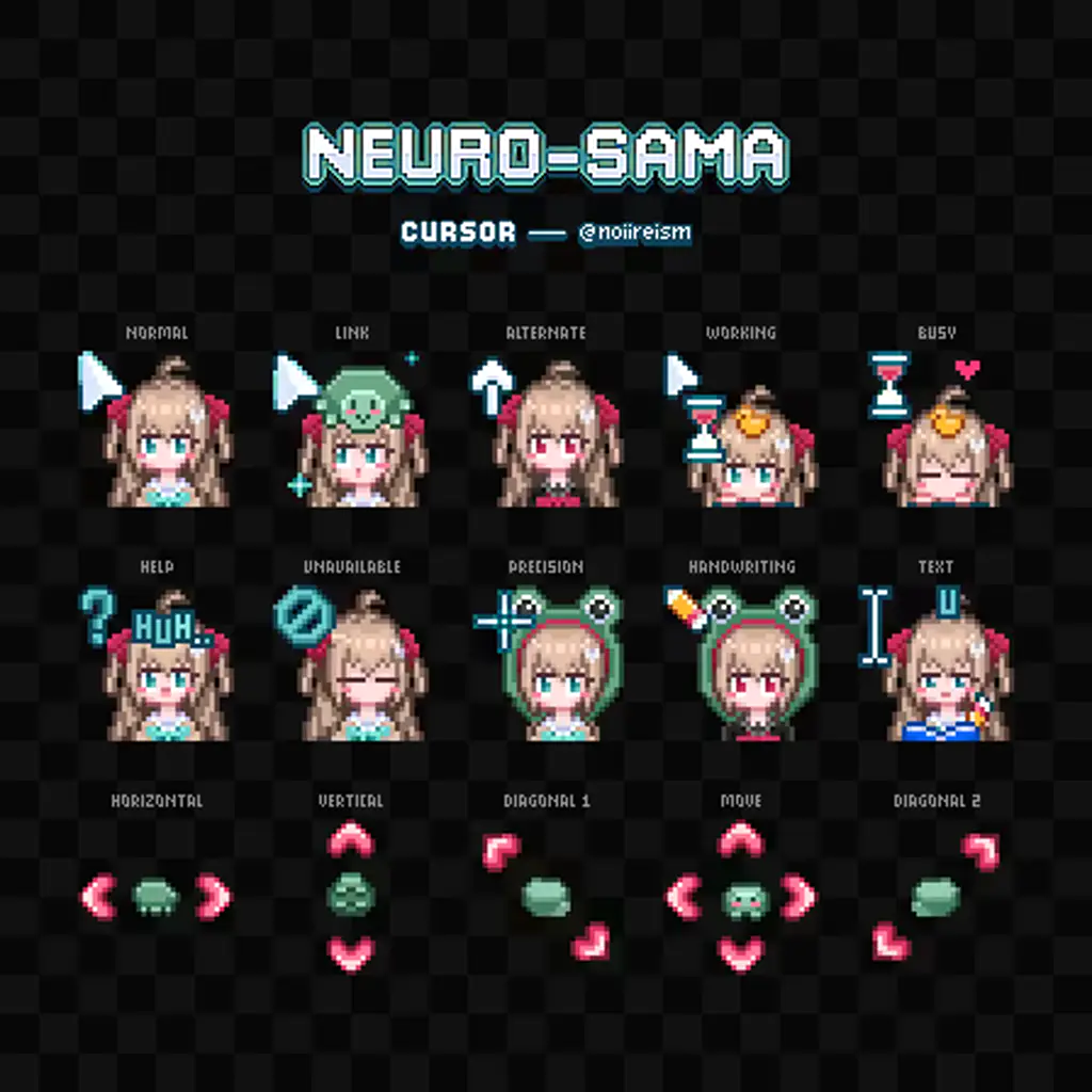 Cursors Neuro-sama Pixel on Windows download on VSThemes.org