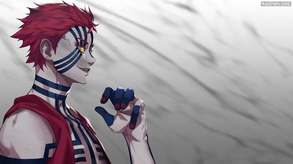 Live wallpaper Kimetsu no Yaiba Akaza white grey download on VSThemes.org