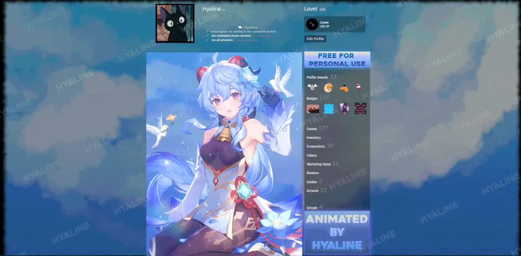 Ganyu (Genshin Impact) Workshop Showcase Steam download on VSThemes.org