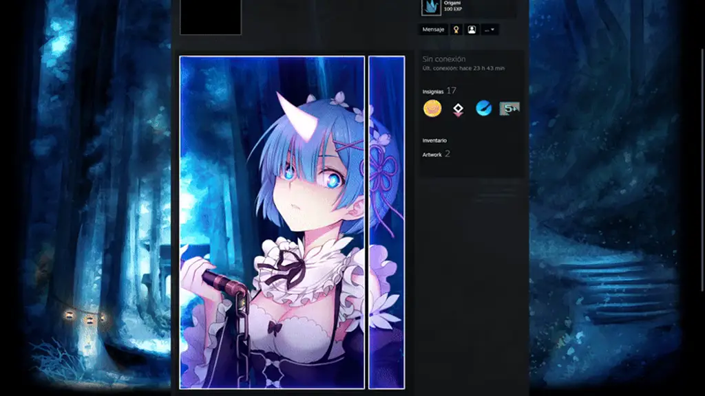 Арт Рогатая Рем (Re Zero) для профиля Steam скачать на VSThemes.org