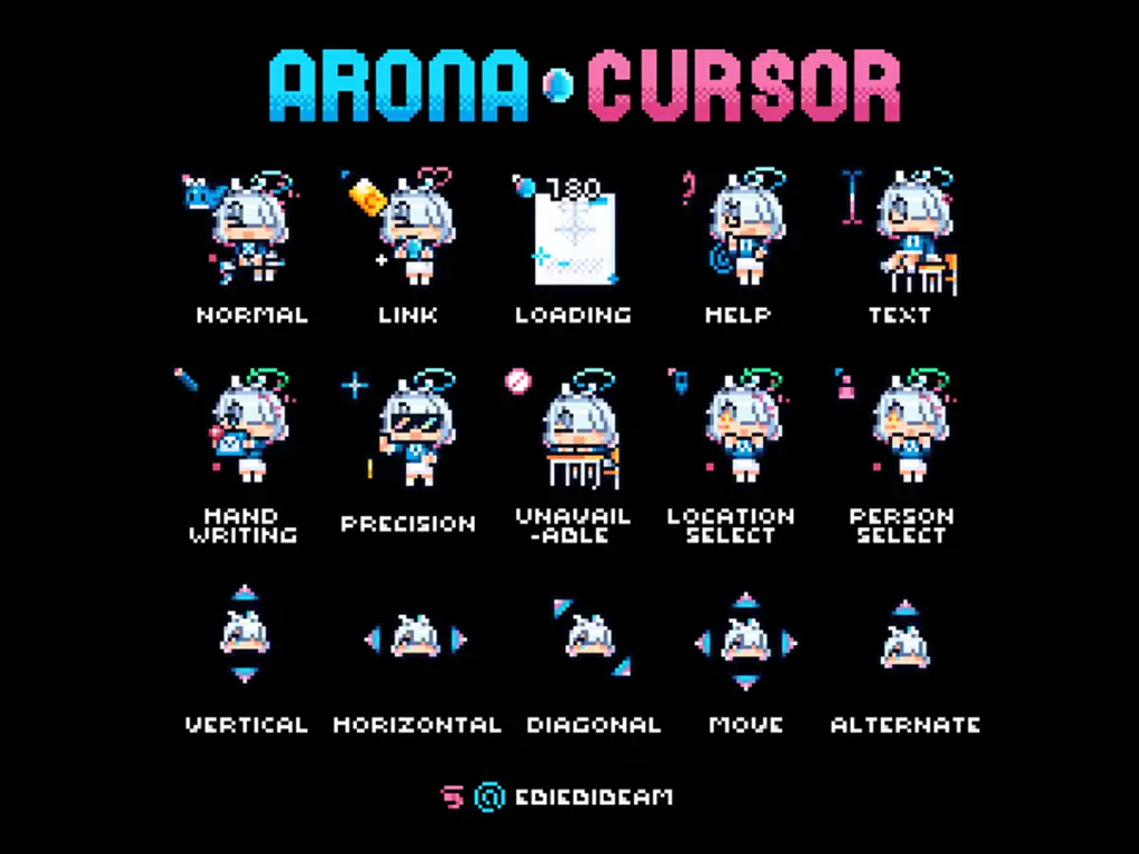 Cursors Arona - Blue Archive on Windows download on VSThemes.org