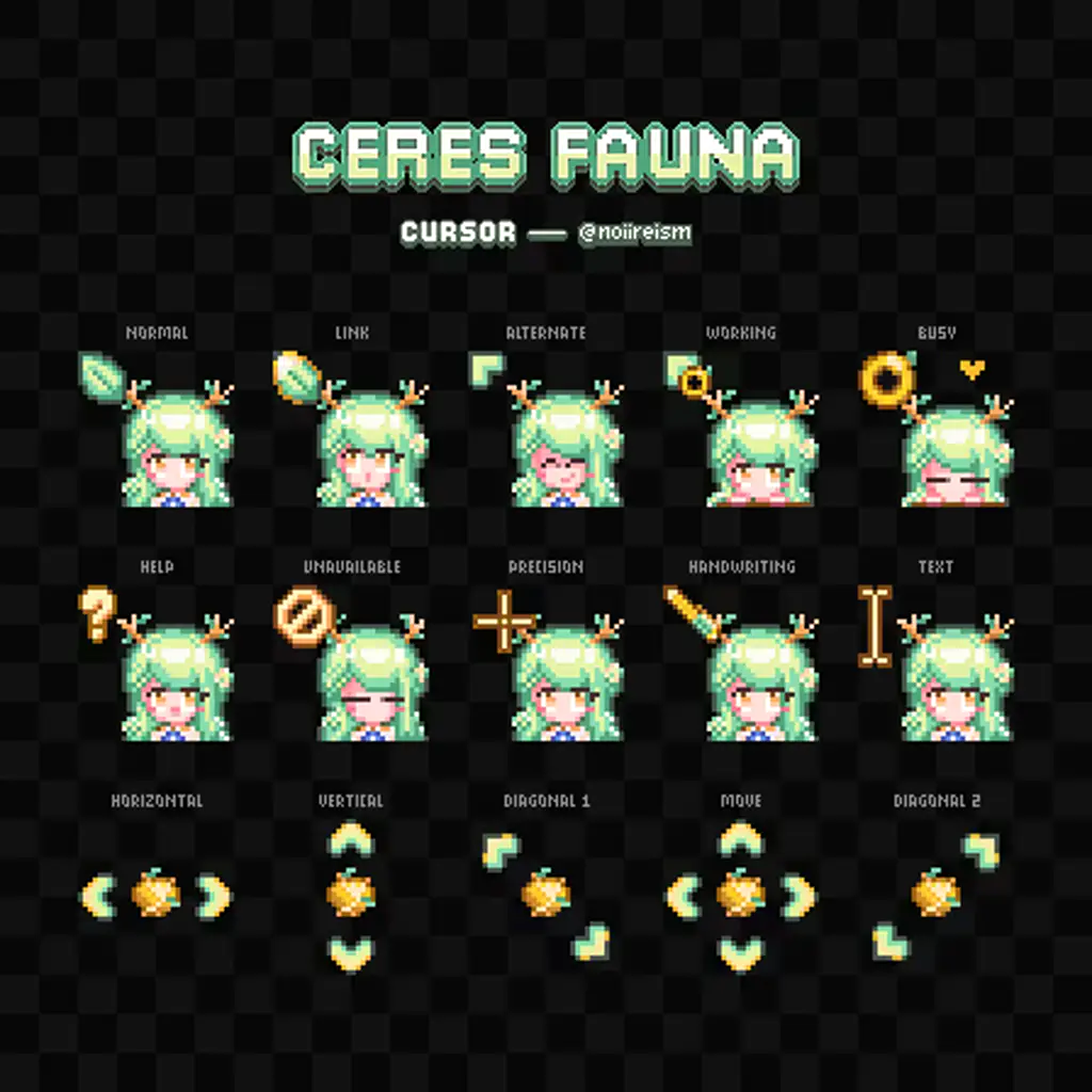 Cursors Ceres Fauna Pixel on Windows download on VSThemes.org