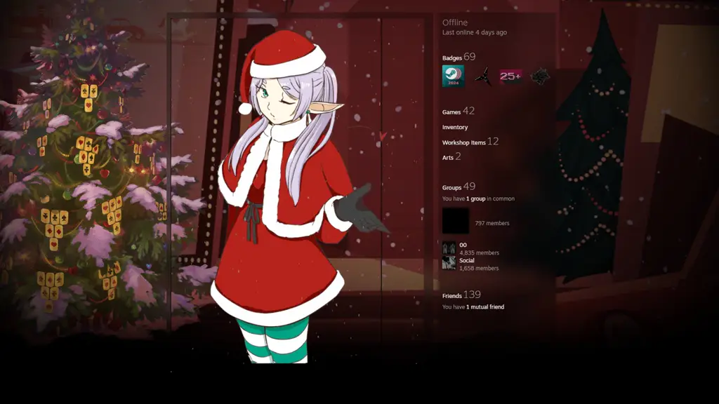 Steam Artwork Winking Frieren download on VSThemes.org