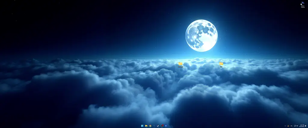 Live wallpaper Moonlight over the clouds download on VSThemes.org