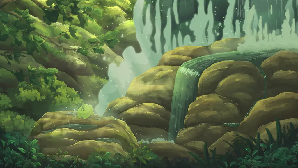 Live wallpaper Frog and Waterfall download on VSThemes.org