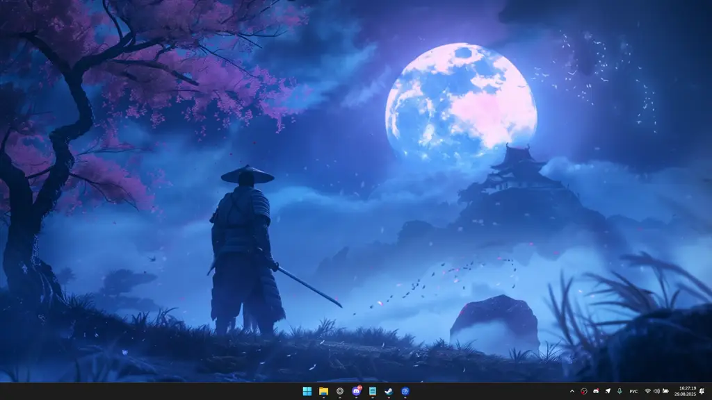 Живые обои Самурай в тумане скачать на VSThemes.org