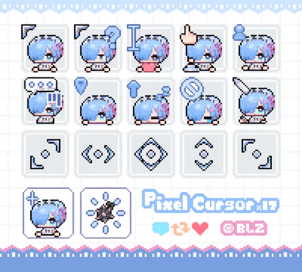 Cursors Rem (Re Zero) on Windows download on VSThemes.org