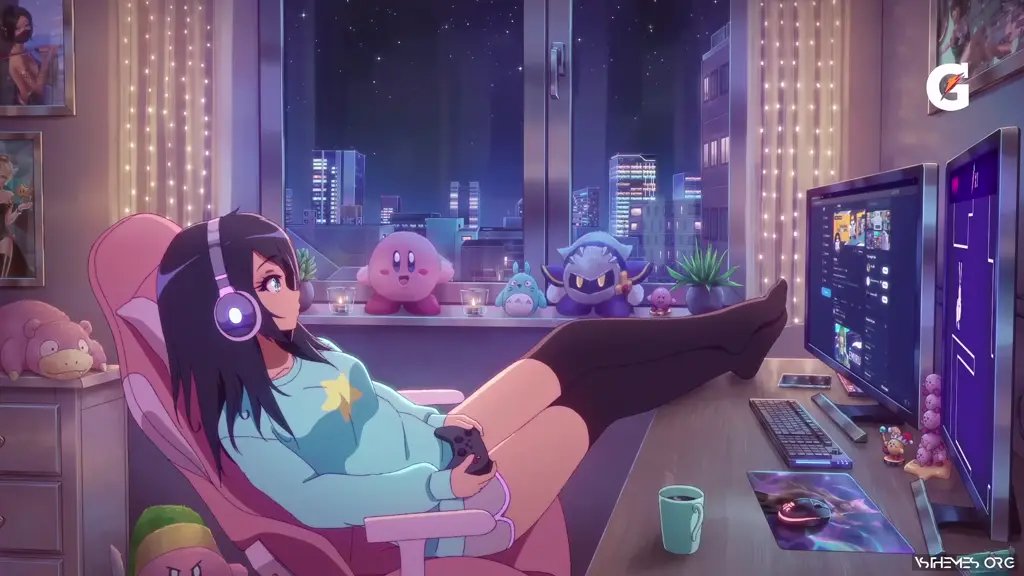 Live wallpaper OTK Emiru Lofi download on VSThemes.org