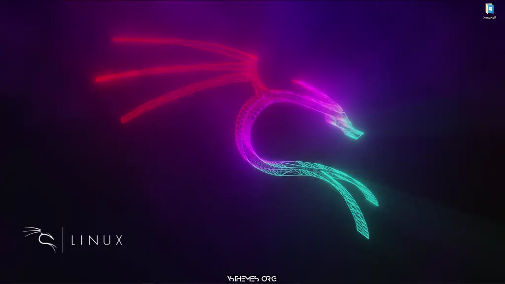 Live wallpaper Neon Kali Linux download on VSThemes.org