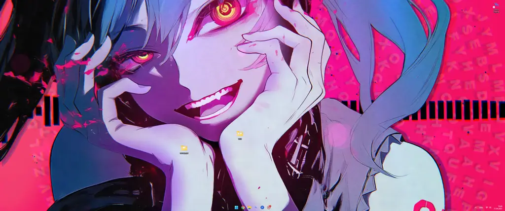 Live wallpaper Evil Miku Smile download on VSThemes.org