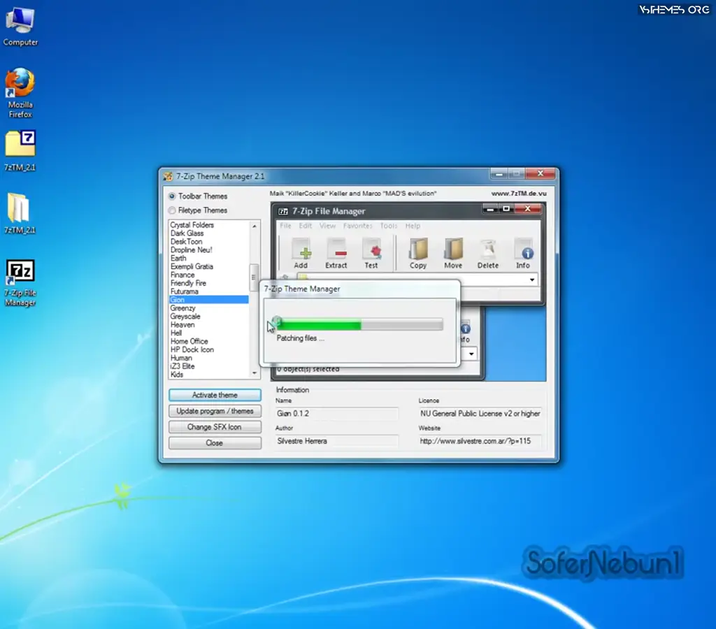 7-Zip Theme Manager - patch for 7-Zip design v.2.1 download on VSThemes.org