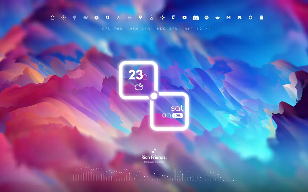 Skin White Neon 2 for Rainmeter download on VSThemes.org