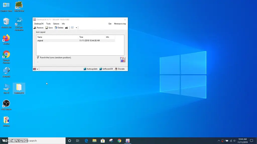 DesktopOK - icon positioning v.11.08 download on VSThemes.org