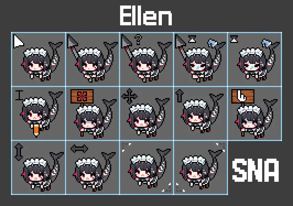 Cursors Ellen Joe Shark (ZZZ) on Windows download on VSThemes.org