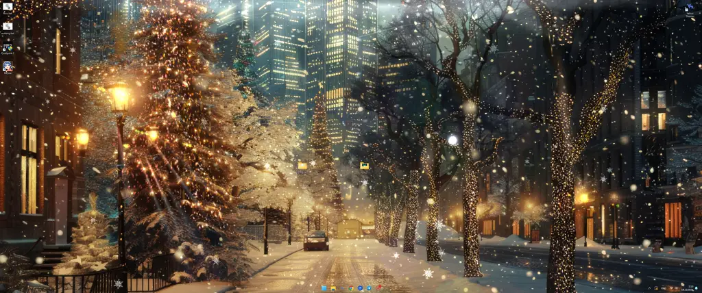 Live wallpaper Christmas street download on VSThemes.org