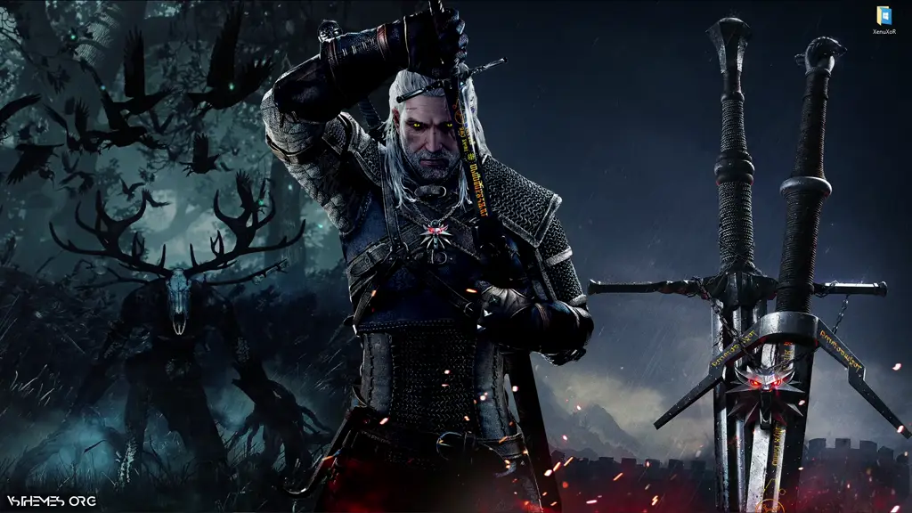 Live wallpaper Witcher 3: Geralt & Leshen download on VSThemes.org