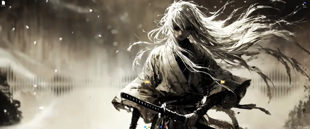 Live wallpaper Gray samurai download on VSThemes.org