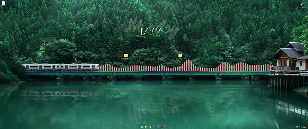 Live wallpaper Moriko Train (Hikawa Bridge) download on VSThemes.org