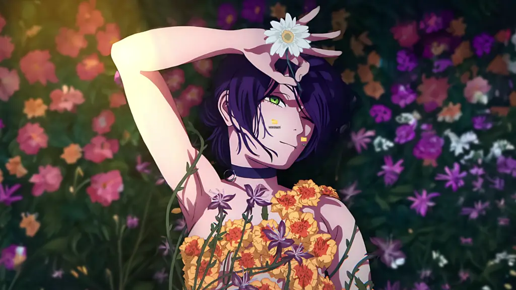 Live wallpaper Reze with flowers (Chainsaw Man) download on VSThemes.org