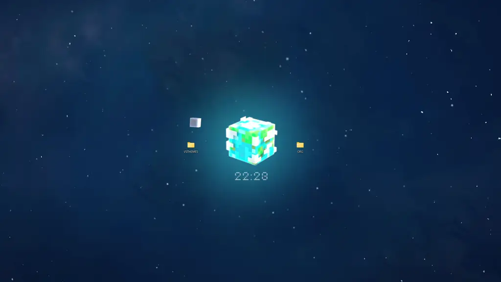 Live wallpaper Planet Earth Block (Minecraft) download on VSThemes.org