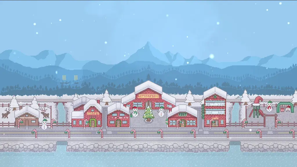 Live wallpaper Christmas (pixel) town download on VSThemes.org