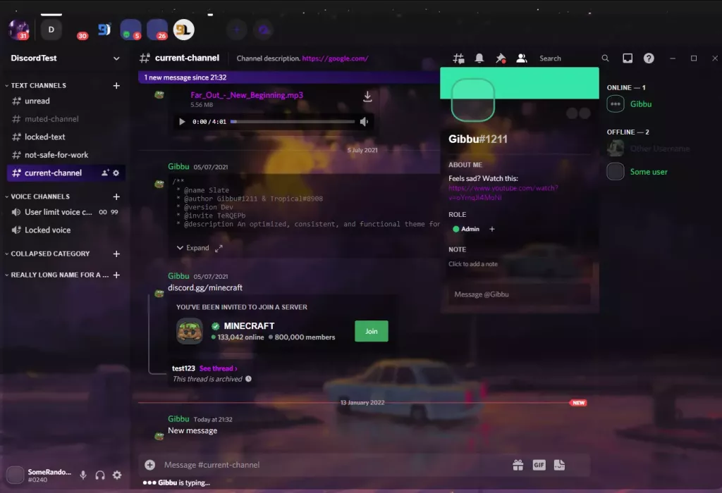 Theme Aesthetic car theme for Discord download on VSThemes.org