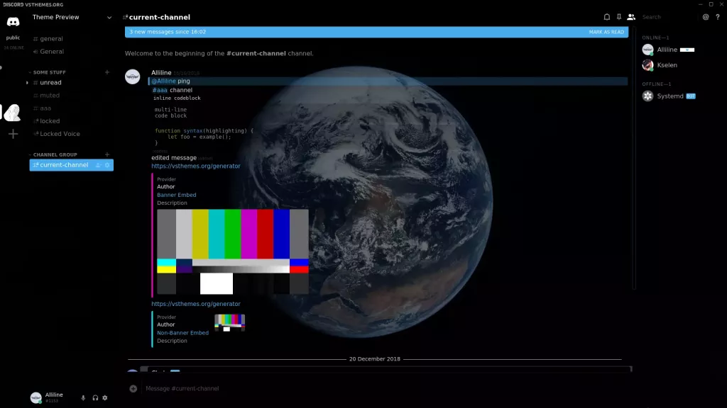 Theme Earth - Earth for Discord download on VSThemes.org