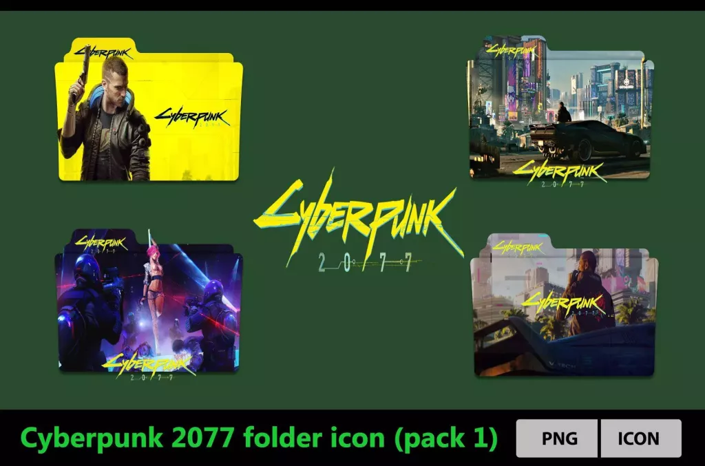 Icons Cyberpunk 2077 Game Folders download on VSThemes.org