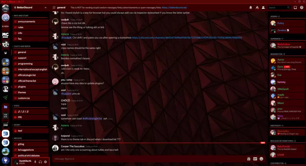 Theme RednBlack for Discord download on VSThemes.org