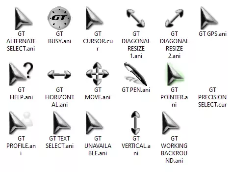 Cursors GT, grey version on Windows download on VSThemes.org