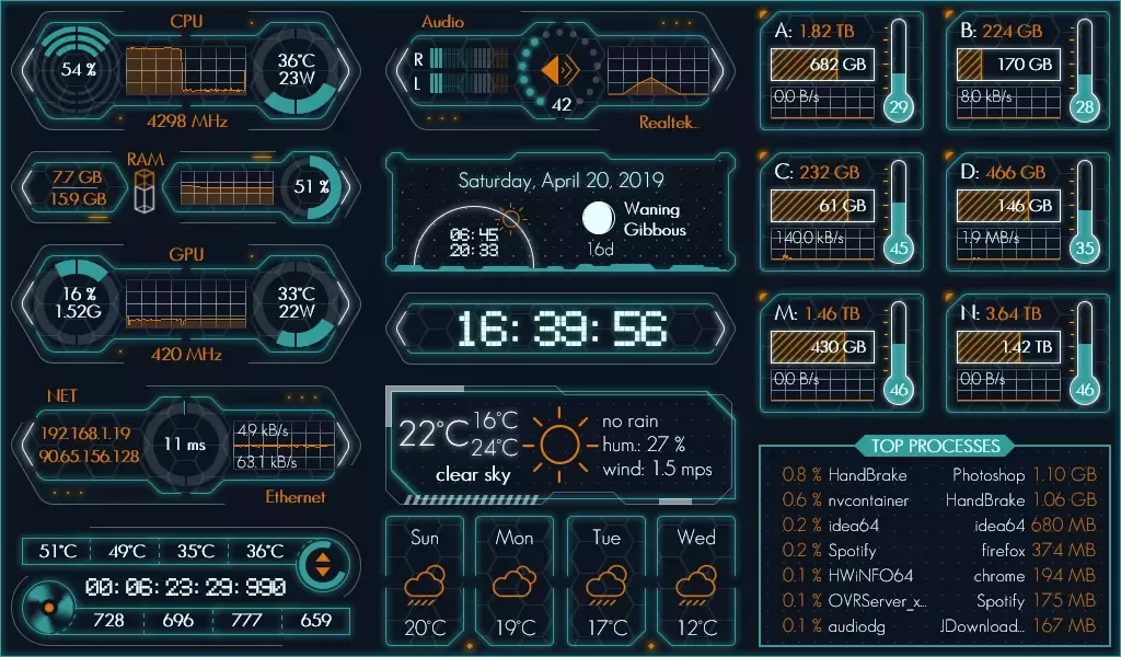 Skin TronMCP for Rainmeter download on VSThemes.org