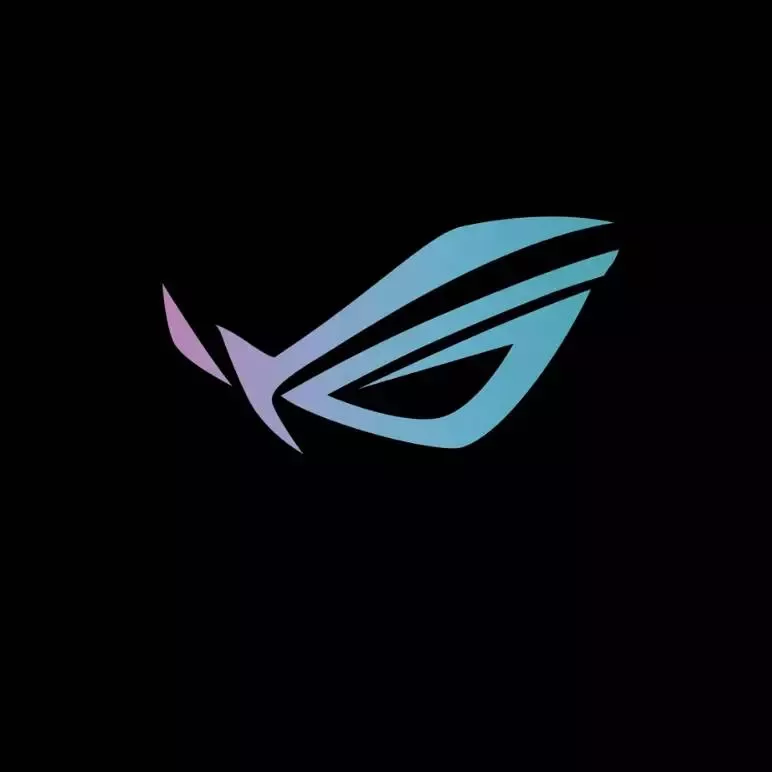 Live wallpaper Asus ROG logo on a black background download on VSThemes.org