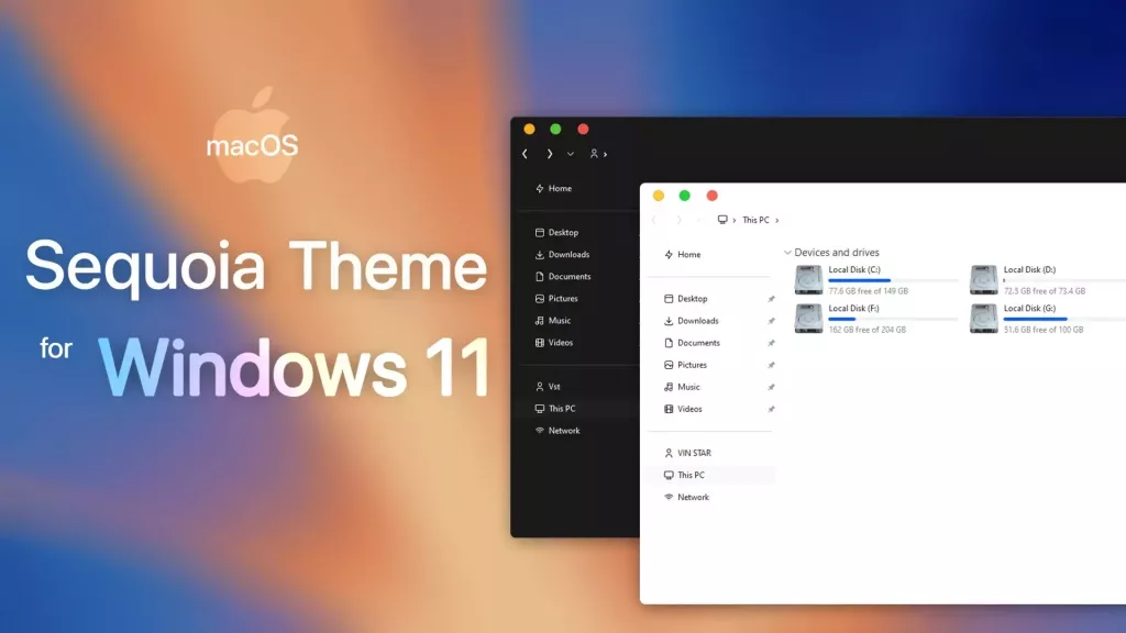 Theme Mac OS Sequoia for Windows 11 download on VSThemes.org