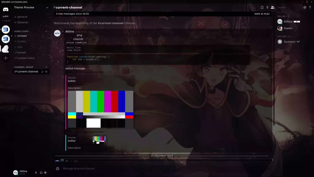 Theme 2D only - Konosuba for Discord download on VSThemes.org