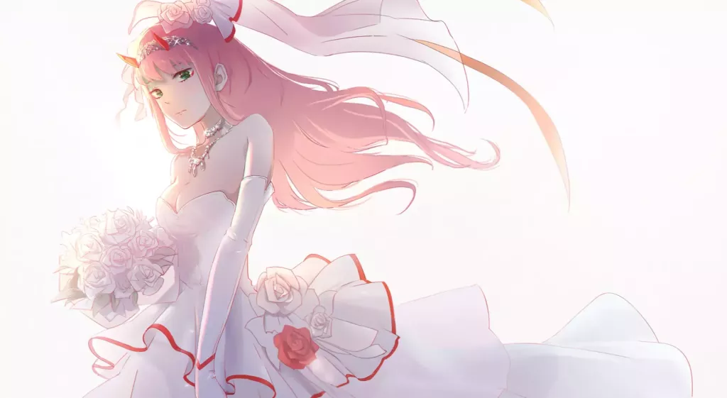 Живые обои Zero Two in a wedding dress Darling In The Franxx скачать на ...